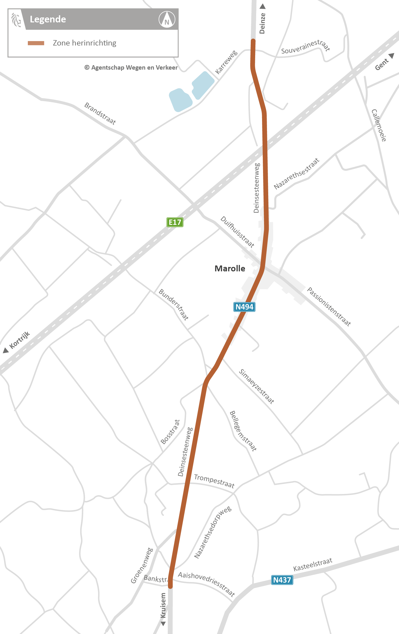 Herinrichting Deinsesteenweg (N494) | Wegen en verkeer